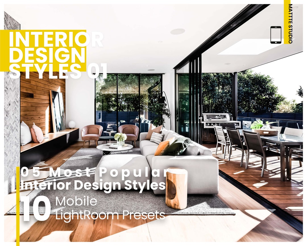 10 Mobile Lightroom Presets, Interior Design Styles 01 Preset ...