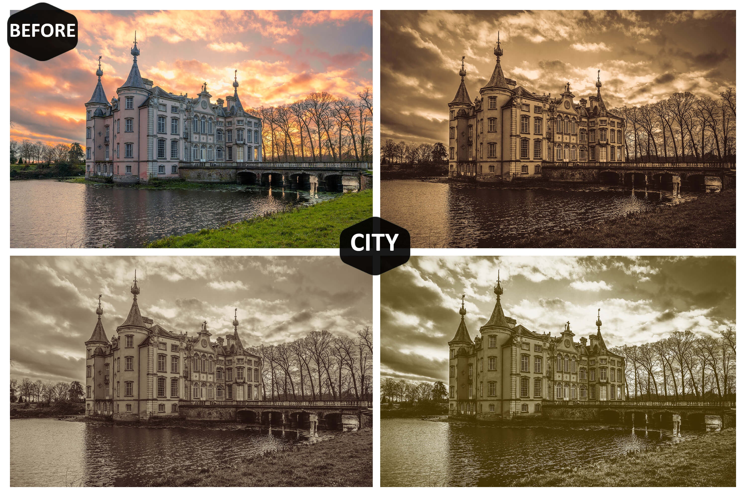 10 Sepia Effect Photoshop Actions And ACR Presets Vintage Ps | Etsy