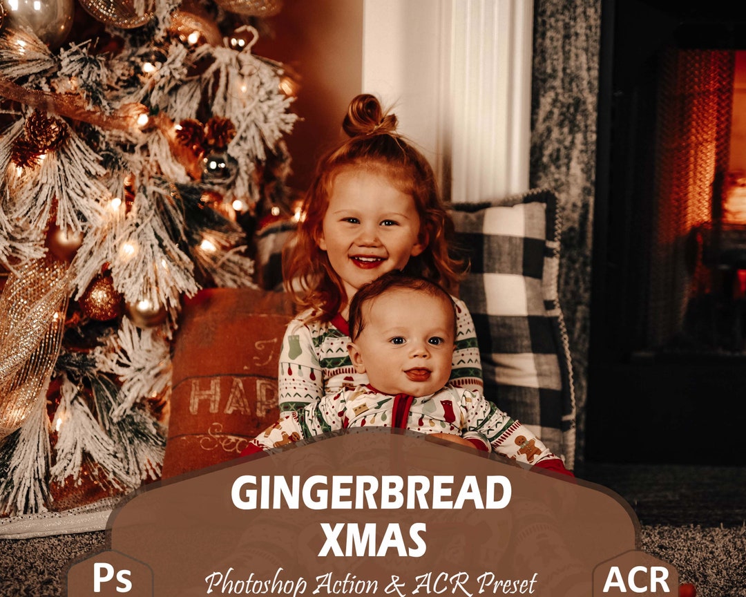 10 Gingerbread Xmas Photoshop Actions and ACR Presets, Warm Christmas ...