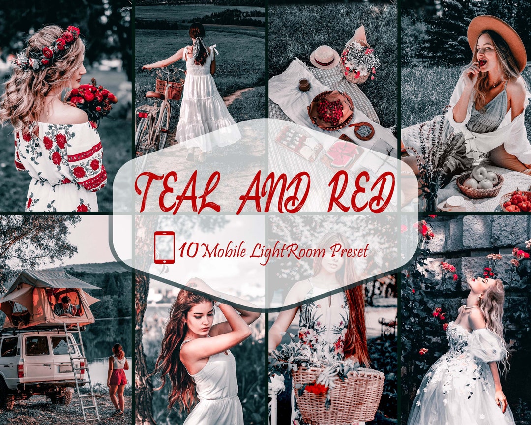 10 Lightroom Mobile Presets Teal and Red Preset Moody - Etsy