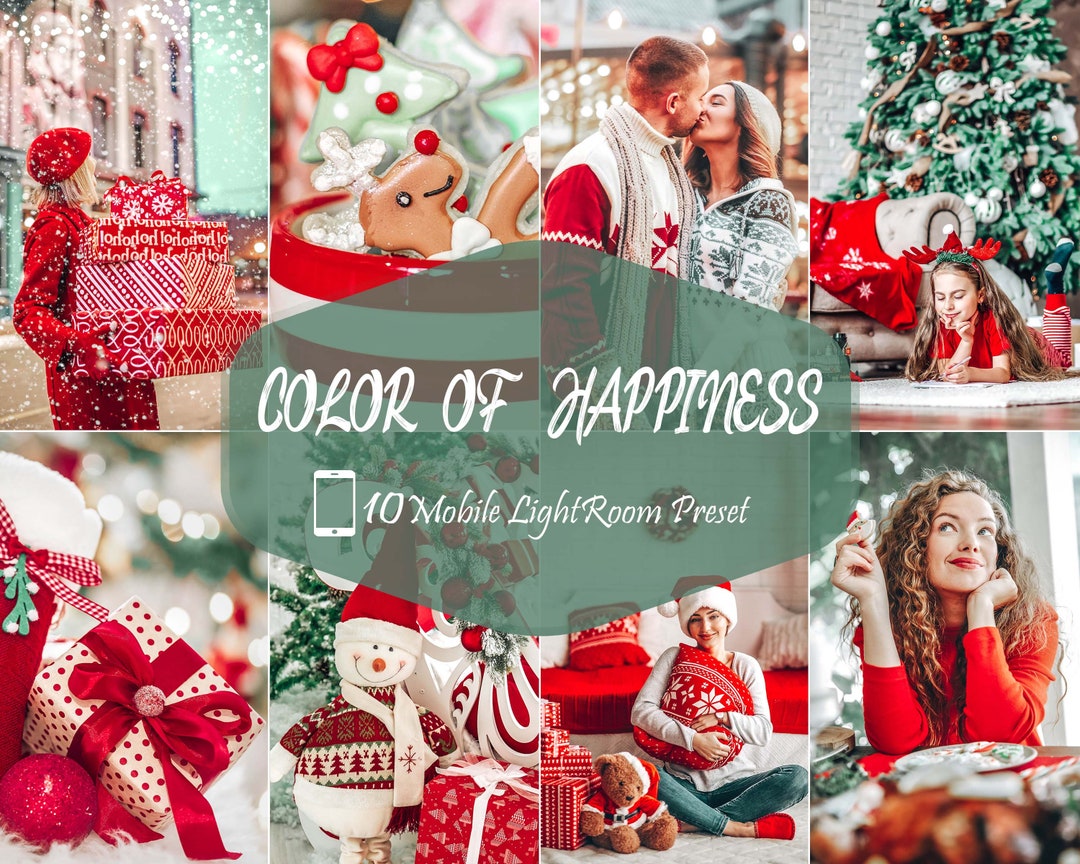 10 Mobile Lightroom Presets, Color of Happiness Preset, Vibrant Xmas ...