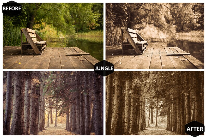 10 Sepia Effect Photoshop Actions and ACR Presets Vintage Ps - Etsy