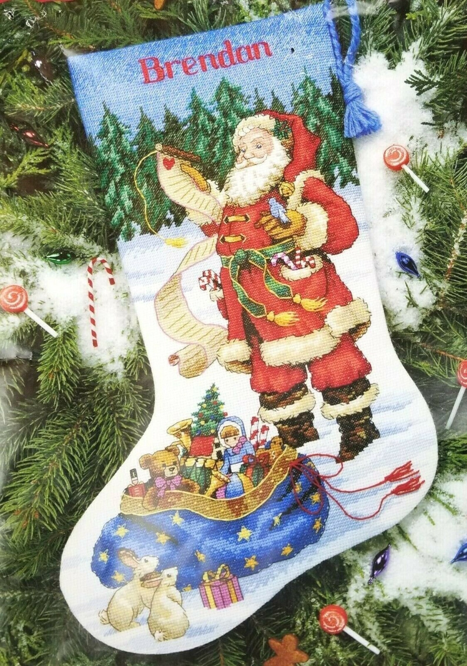 DIY Checking His List - Dimensions Cross Stitch Kit - Etsy
