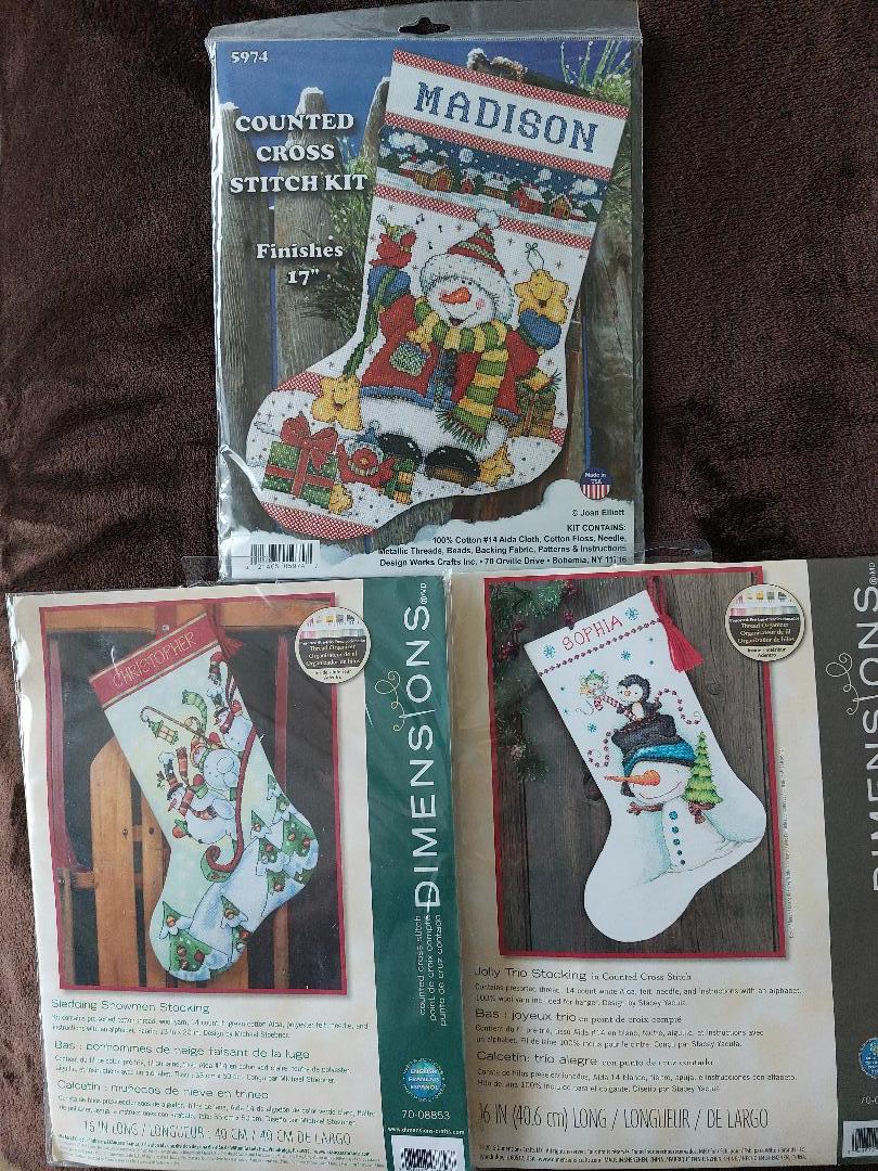 DIY Dimensions & Design Works Counted Cross Stitch Stocking Kits, for ...