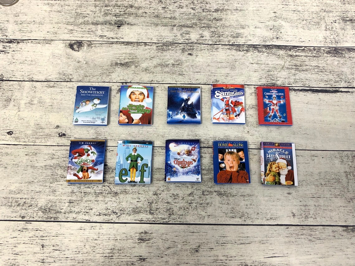 Miniature Christmas TV & DVD Set Doll House Furniture - Etsy UK