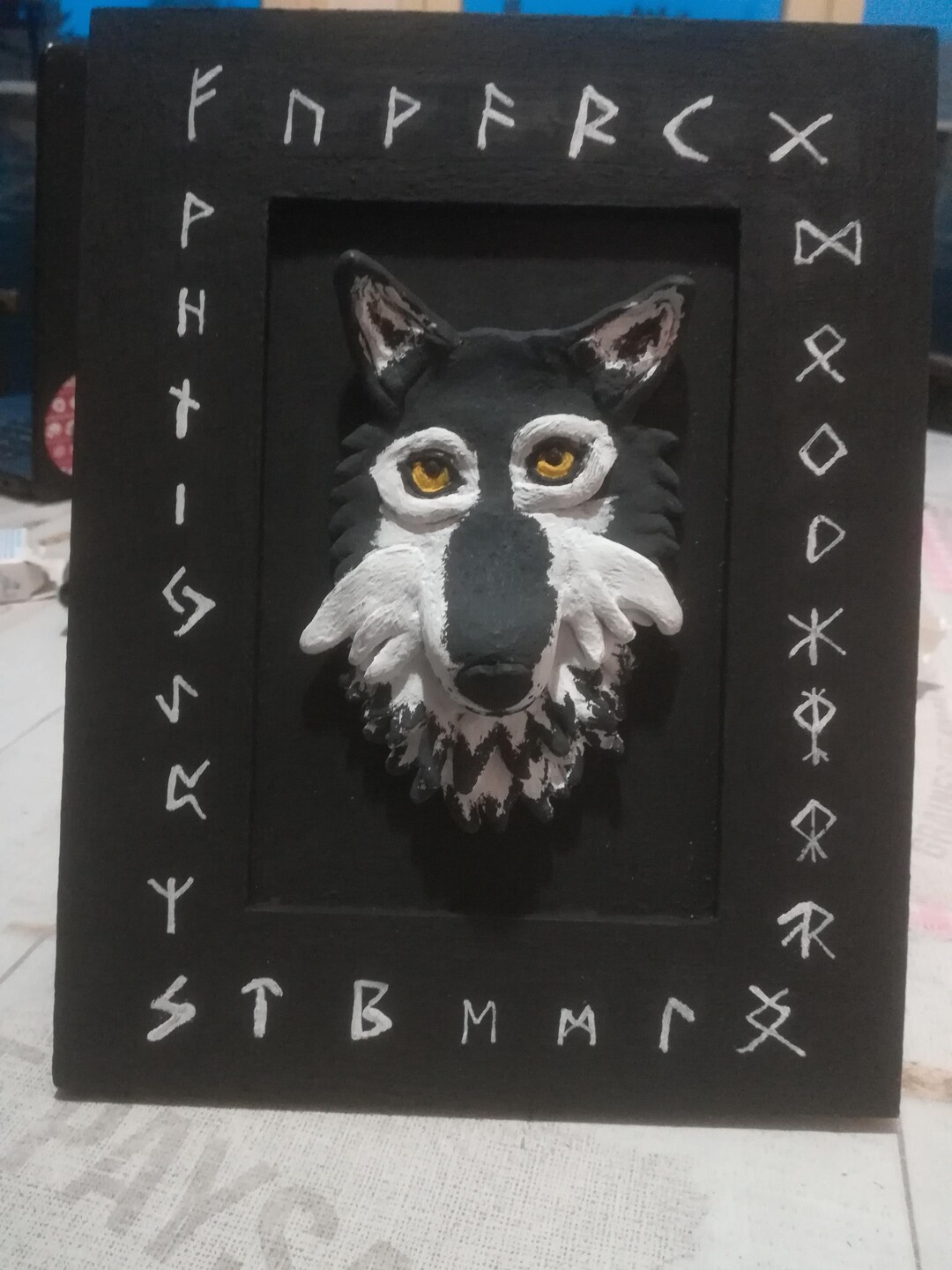 Fimo Wolf Frame With Rune - Etsy