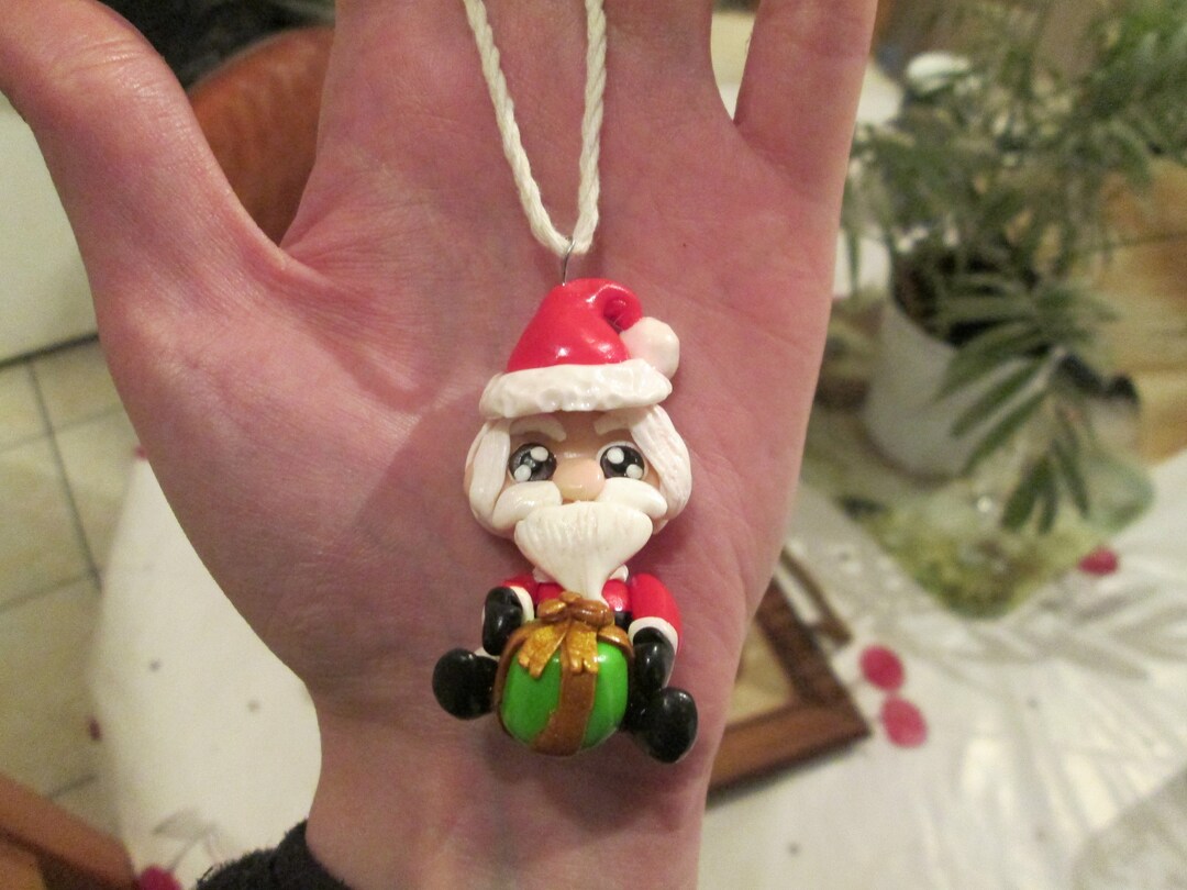 Christmas Tree Decoration Santa Claus in Fimo - Etsy