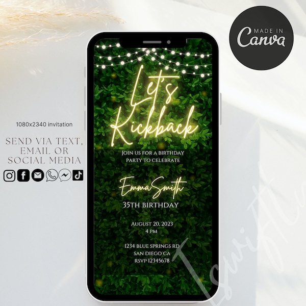 Kickback Party Invite - Etsy