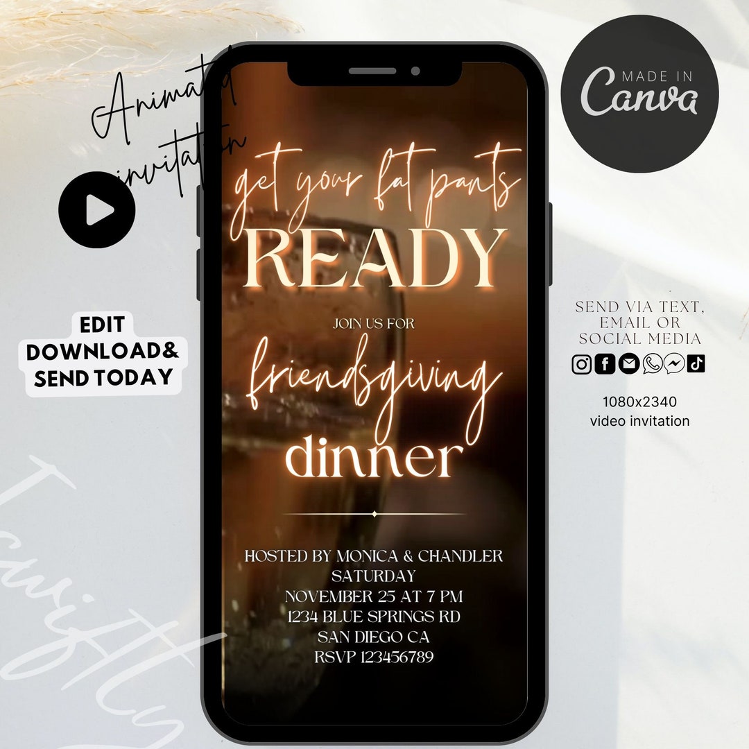 Get Your Fat Pants Ready Invitation Thanksgiving Dinner Video ...