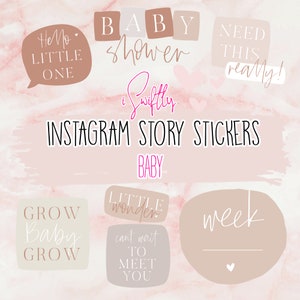 30 Baby Instagram Story Sticker Pack, Insta Story Stickers, Fonts ...