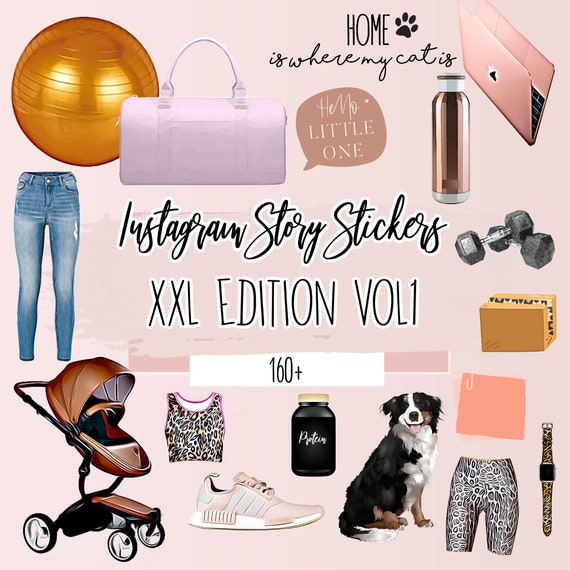 160 Sticker Bundle Instagram Story Sticker Pack Insta Story | Etsy