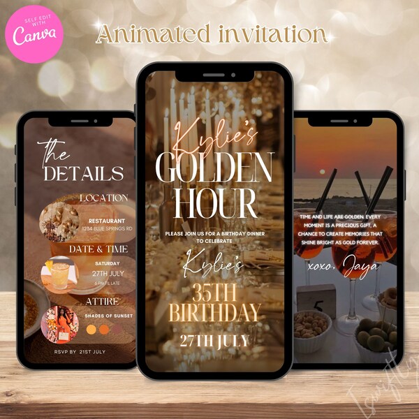 Golden Invitation - Etsy