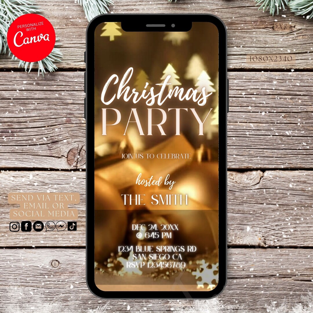 Animated Christmas Party Invitation Electronic Christmas - Etsy