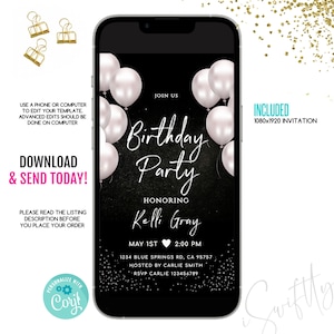 Editable Modern Party Digital Invitation Template Mobile Invitation E ...