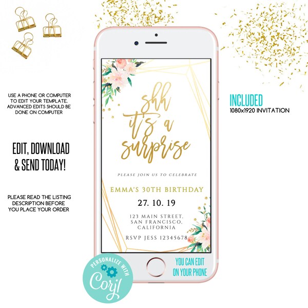 Phone Invitation - Etsy