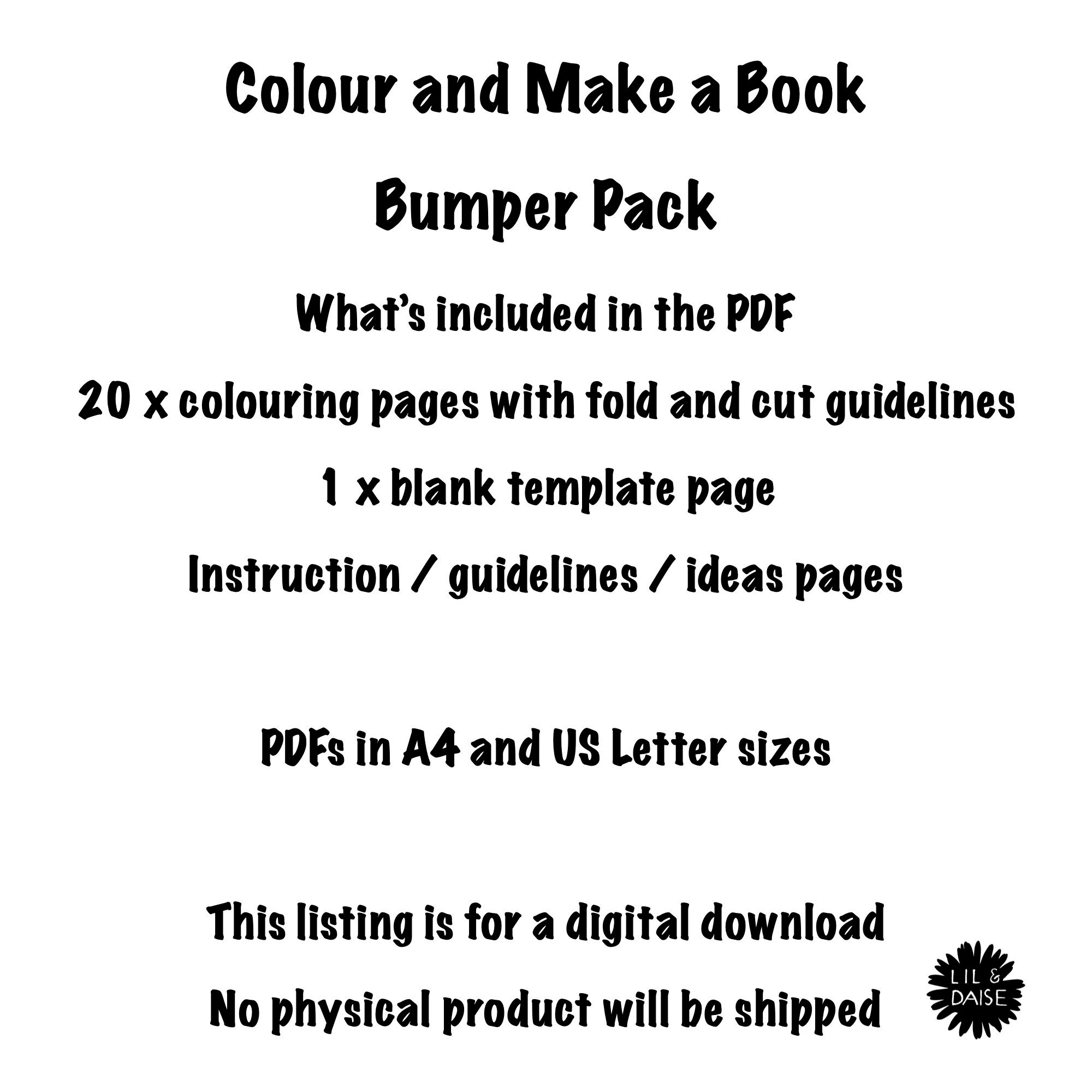 Colour and Make a Mini Book Bumper Pack 10 Designs - Etsy UK