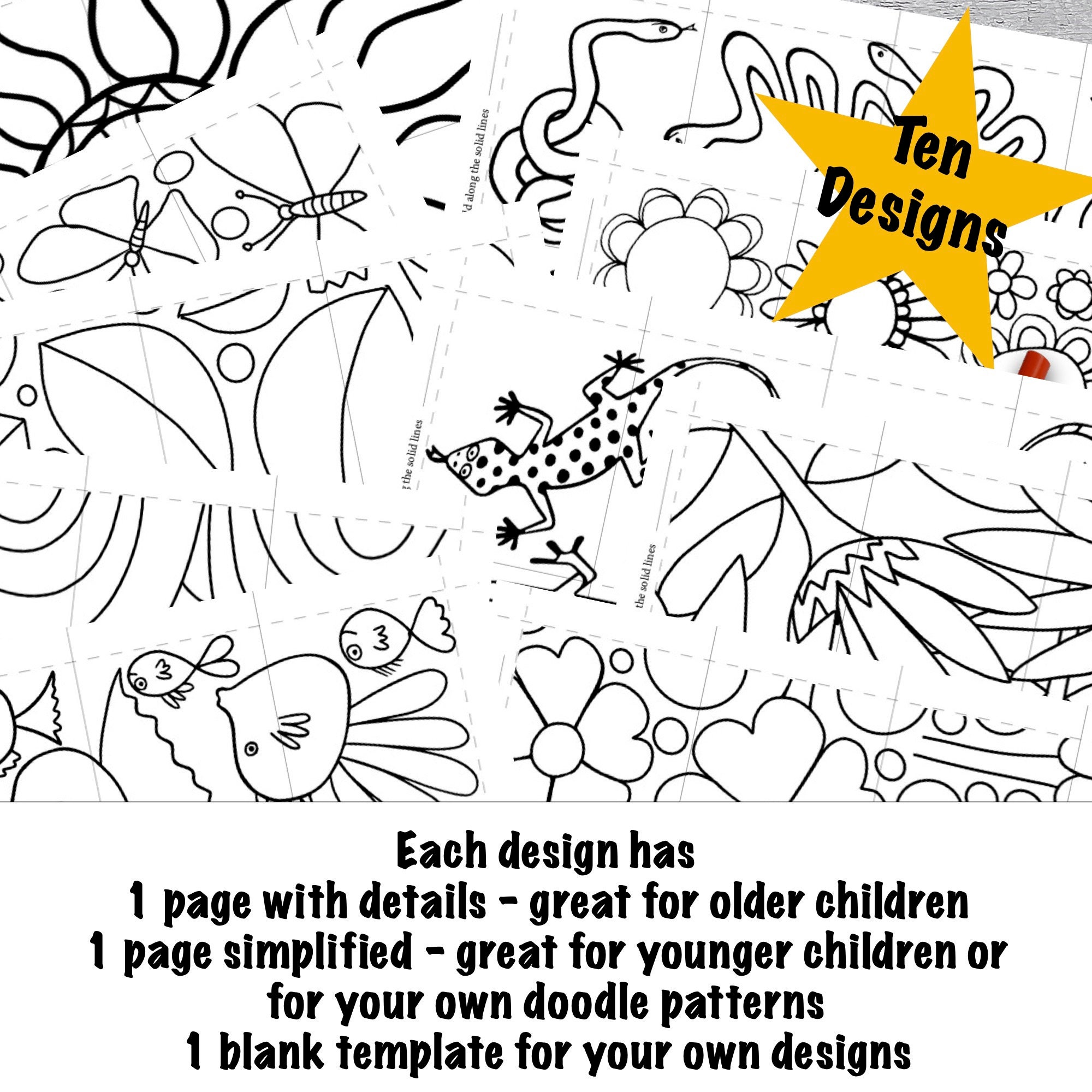 Colour and Make a Mini Book Bumper Pack 10 Designs - Etsy UK