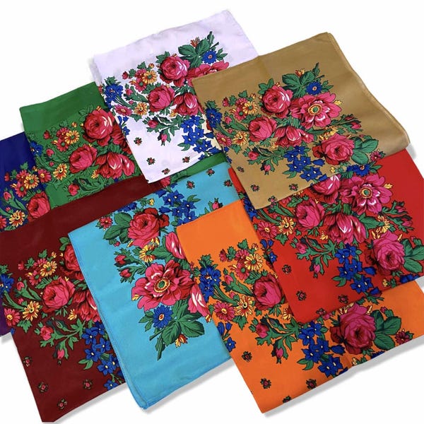 Babushka Head Scarf - Etsy