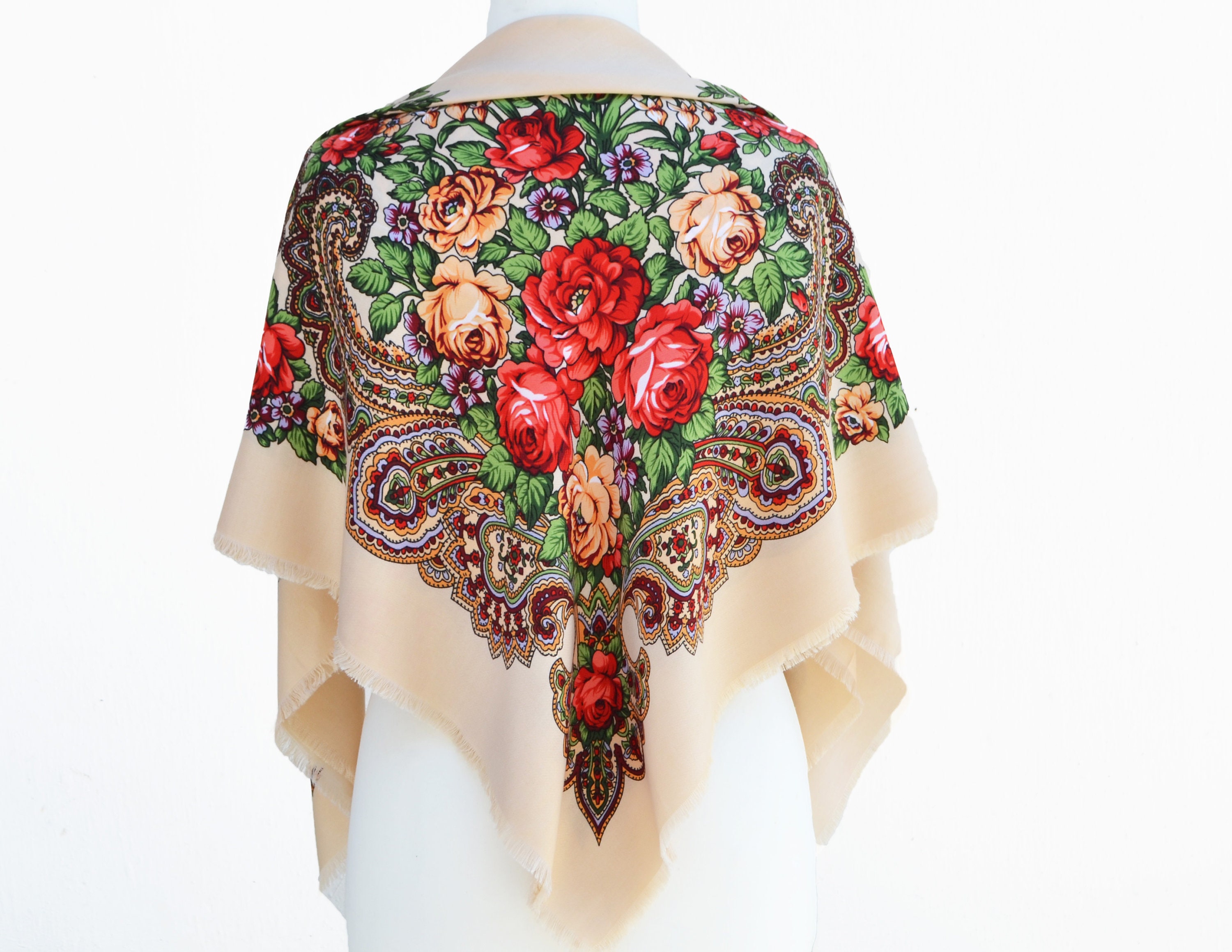 Ukranian Head Scarf Babushka Scarves Size 3937 by | Etsy UK