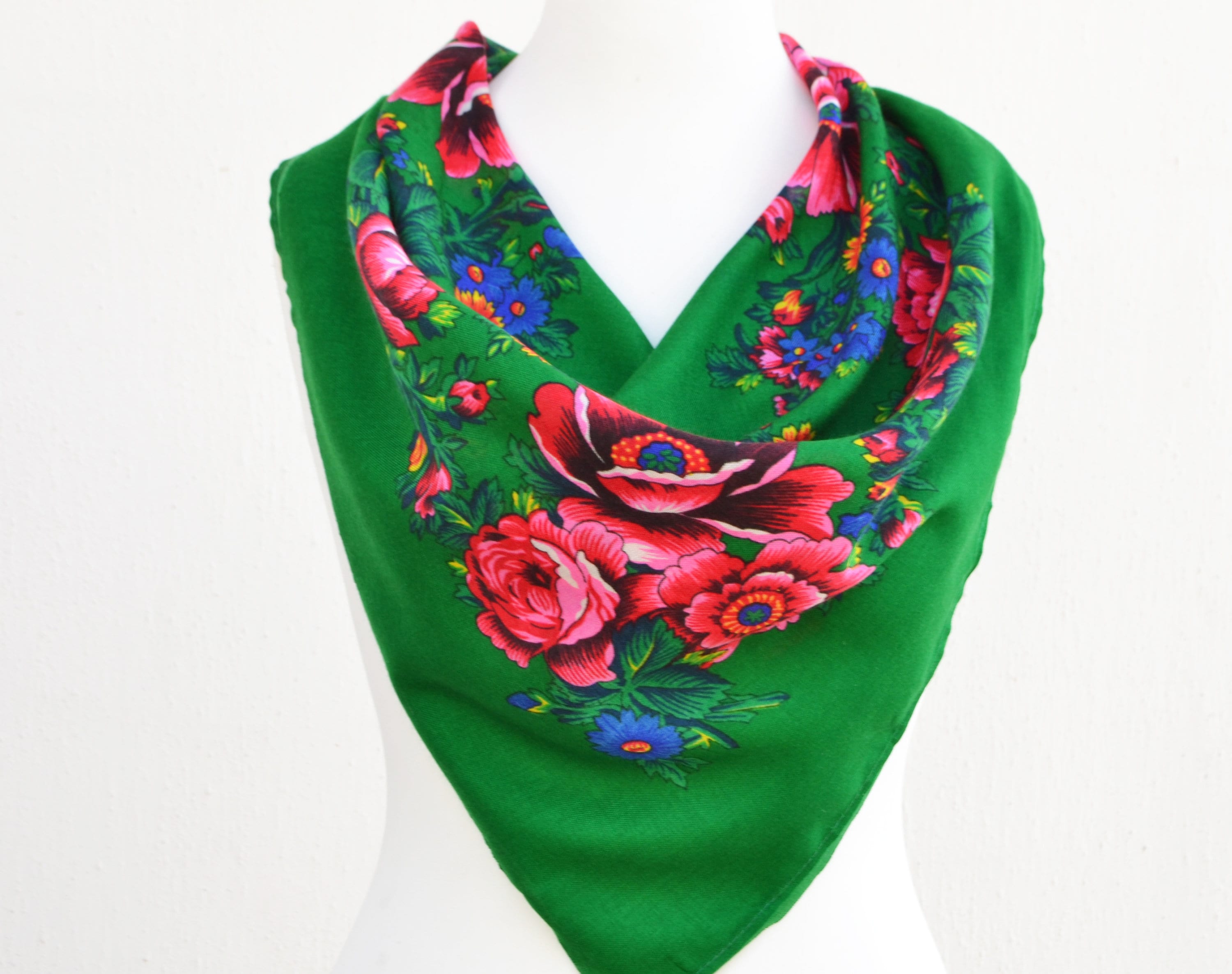 Floral Scarves Babushka Scarf 28" X 28" Ukrainian Head Scarf - Etsy UK