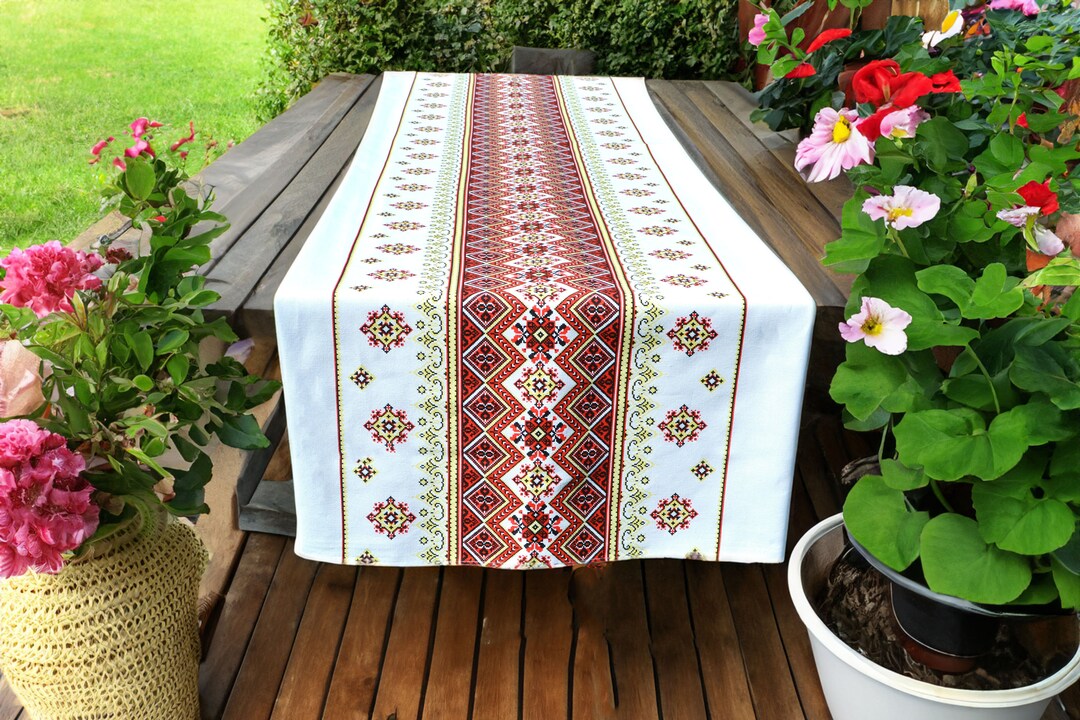 Ukrainian Linen Table Runner Handmade Made in Ukraine - Etsy