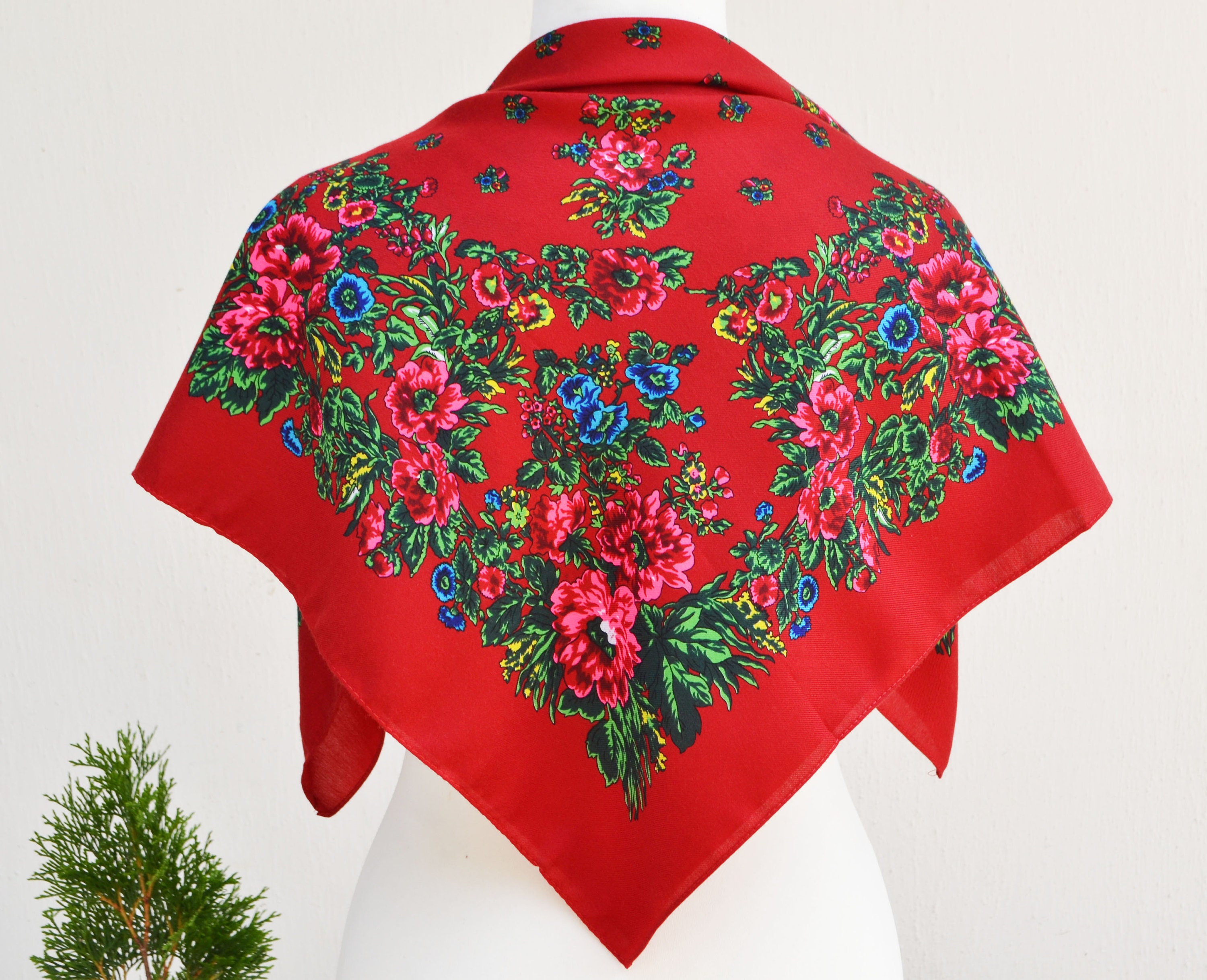 Ukrainian Folk Scarf Floral Pattern Scarf Ukranian Gifts for - Etsy