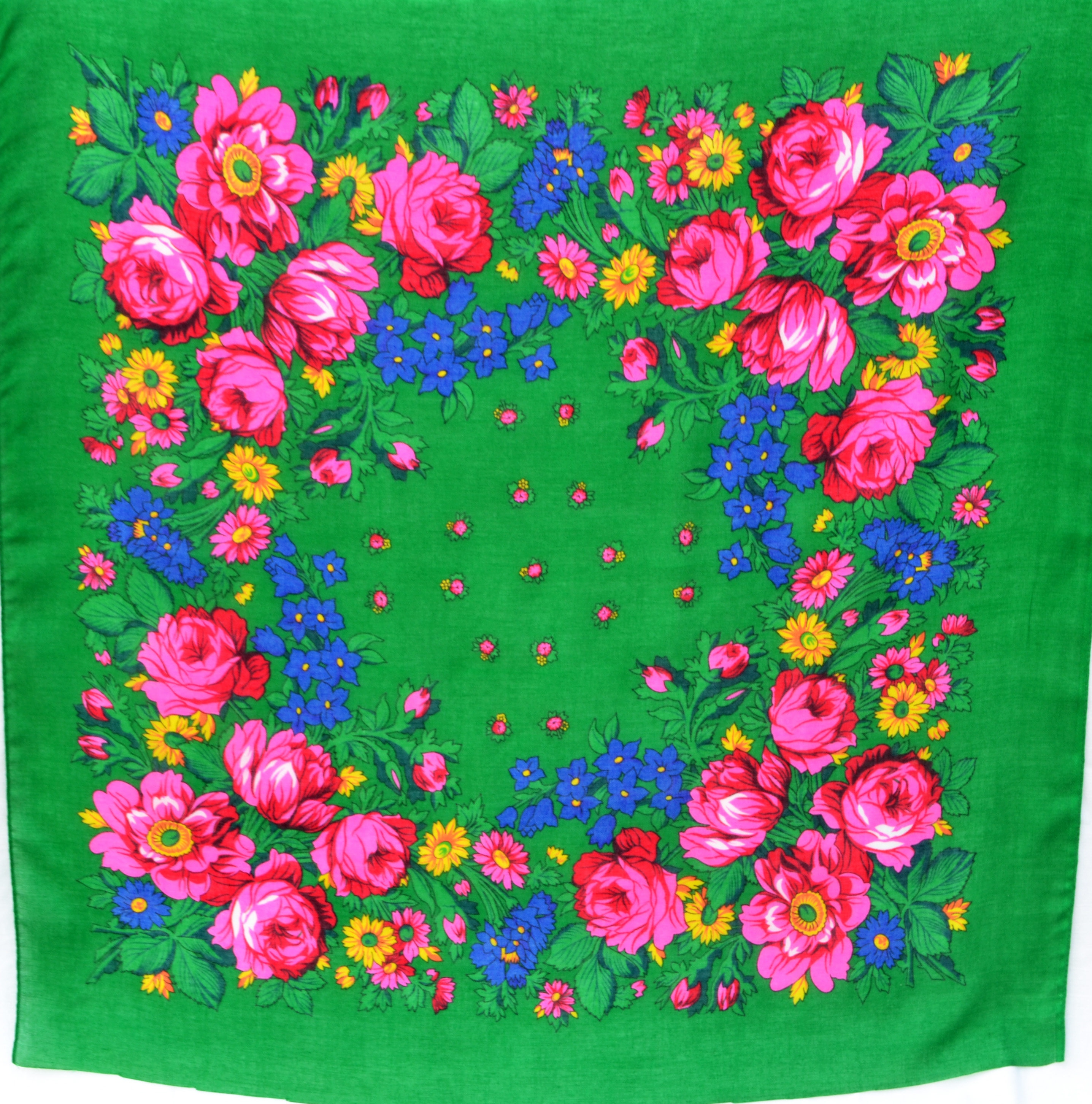 Ukrainian Head Scarf Floral Square Scarves Babushka Scarf - Etsy