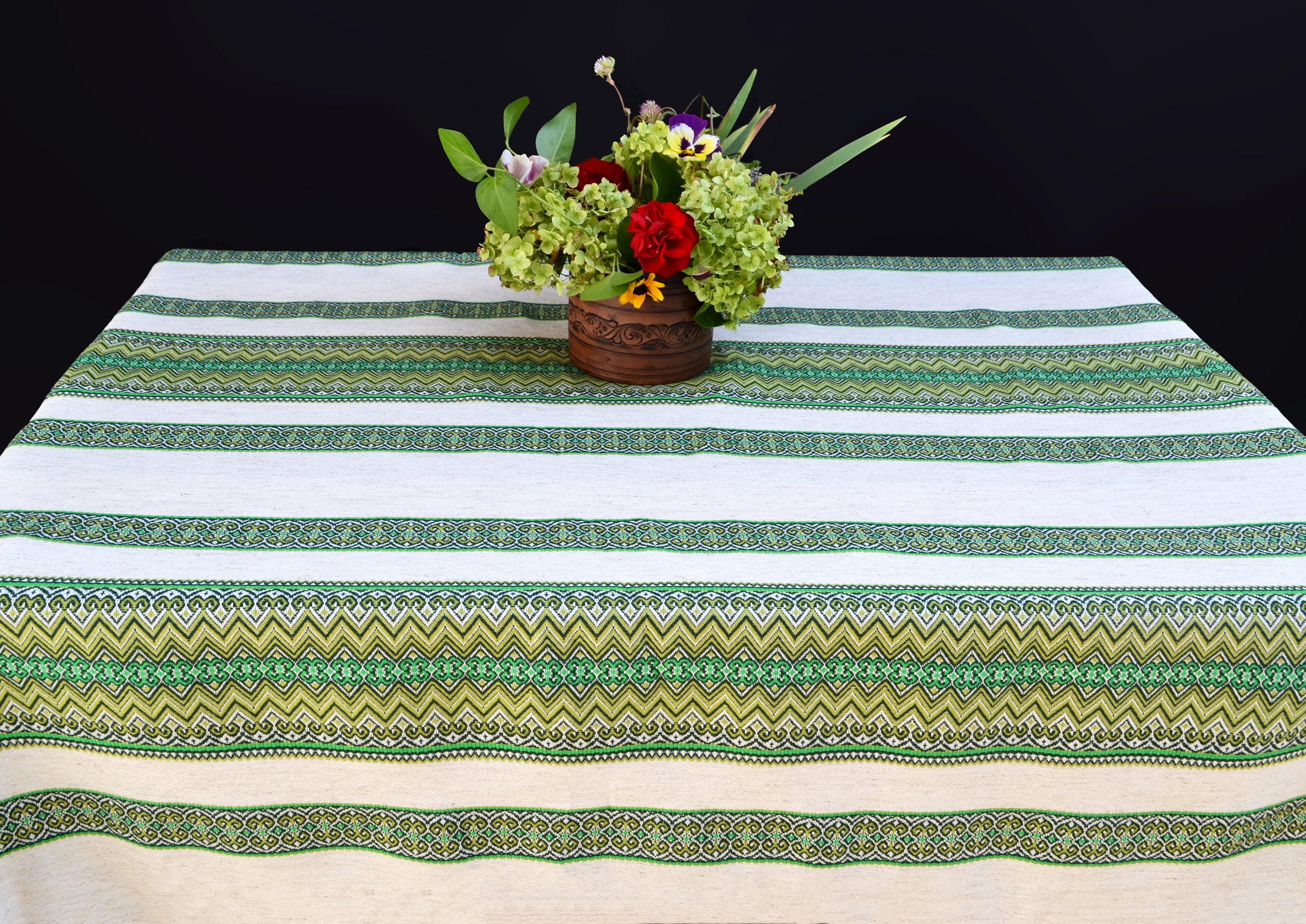 Embroidered tablecloth Ukrainian ethnic tablecloth Farmhouse | Etsy