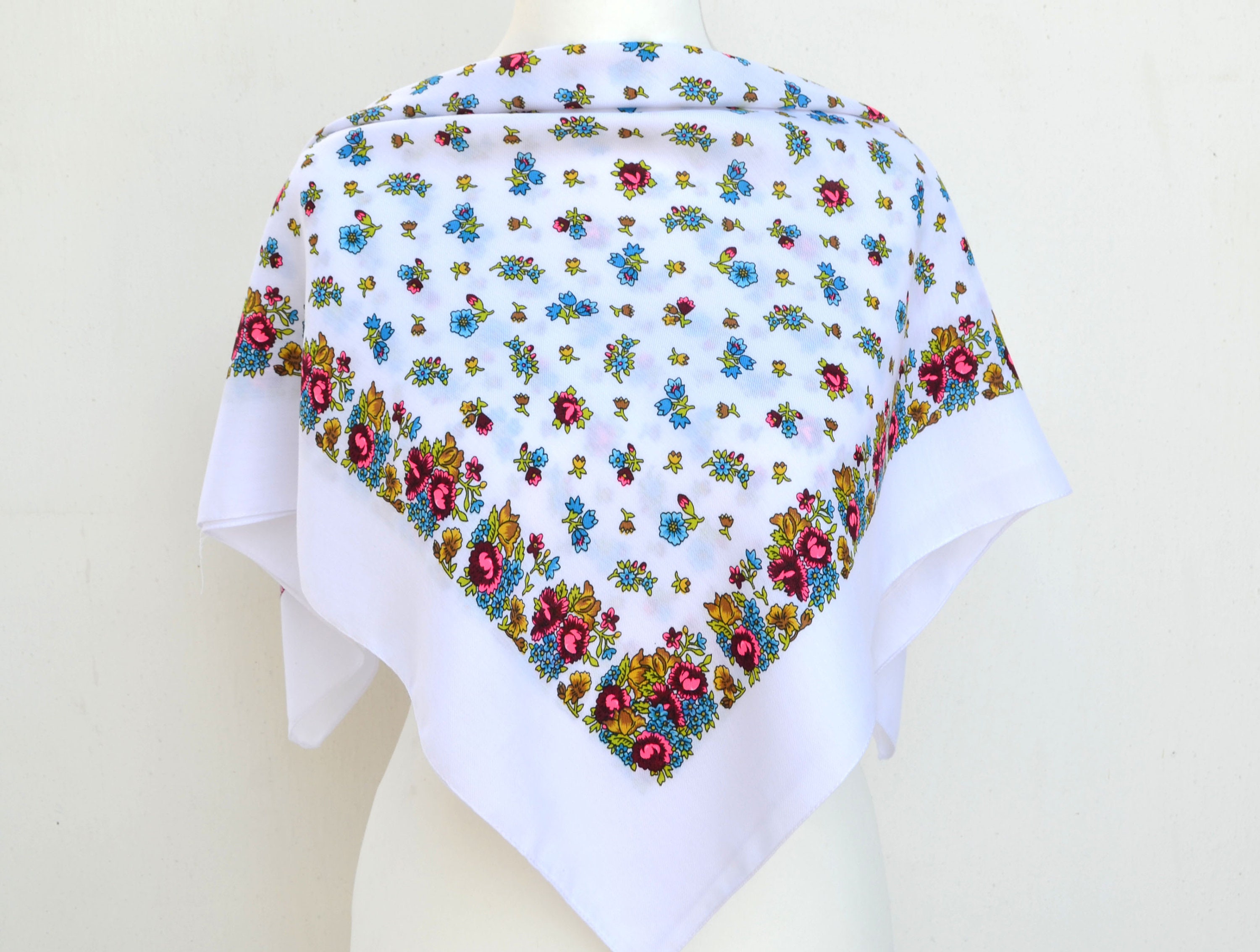 Ukranian Floral Square Scarf Slavic Scarfs - Etsy