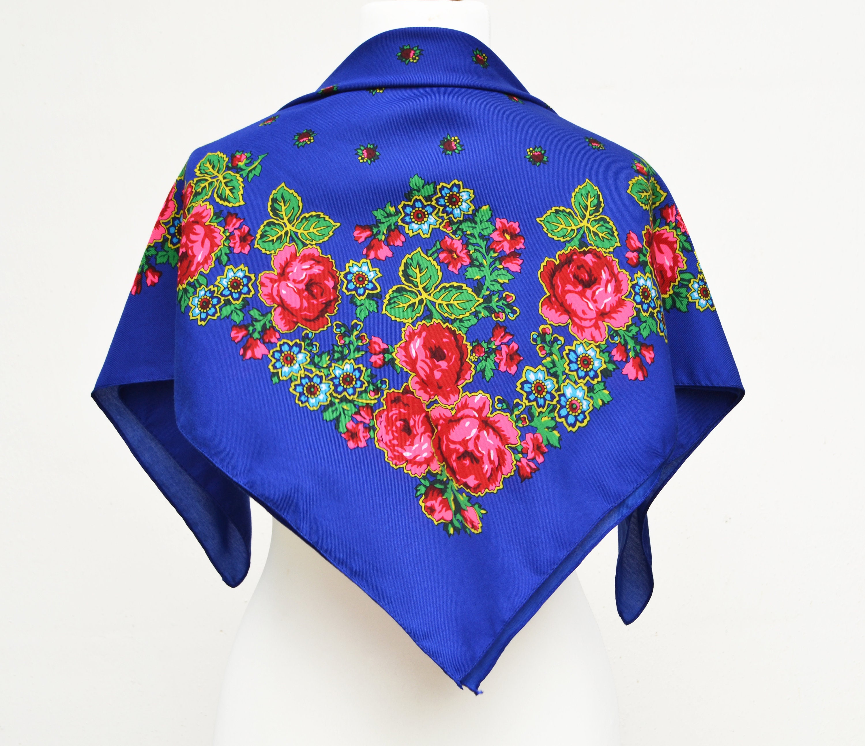 Yellow Floral Shawl Russian Scarves Babushkas Scarf - Etsy