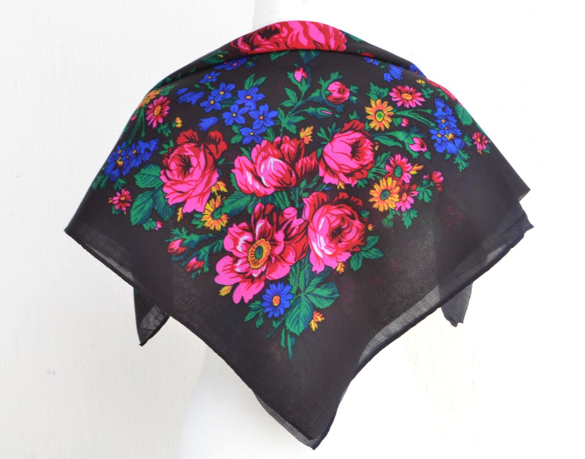 Ukranian Scarf Babushka Floral Scarves Head Scarf 2929 - Etsy