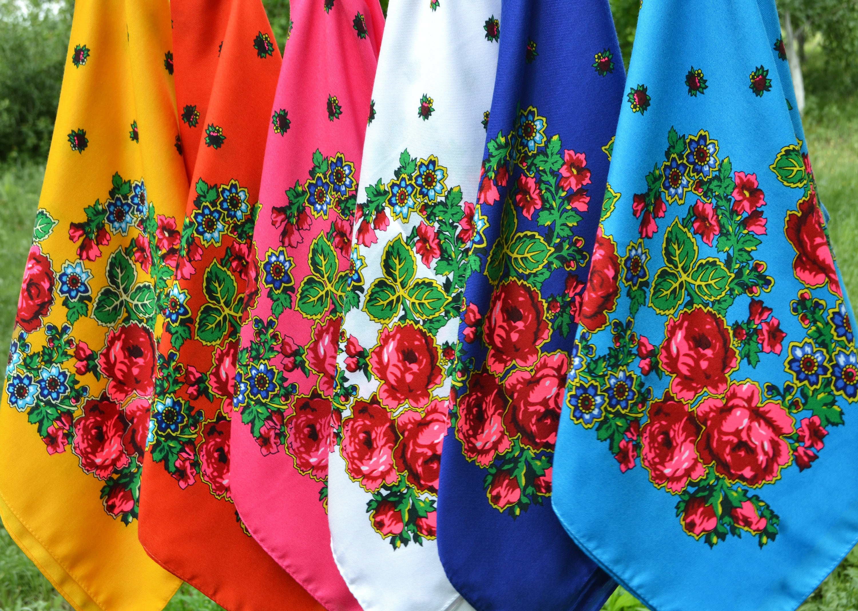 White Head Scarves Babushkas Scarf Ukrainian Folk Scarf | Etsy UK