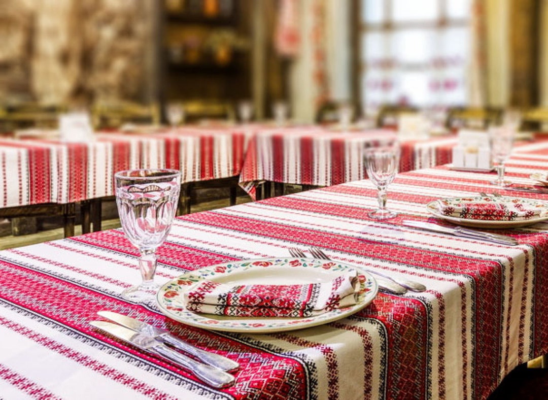 Ukrainian Embroidery Tablecloth Ethnic Tablecloth Farmhouse Decor ...