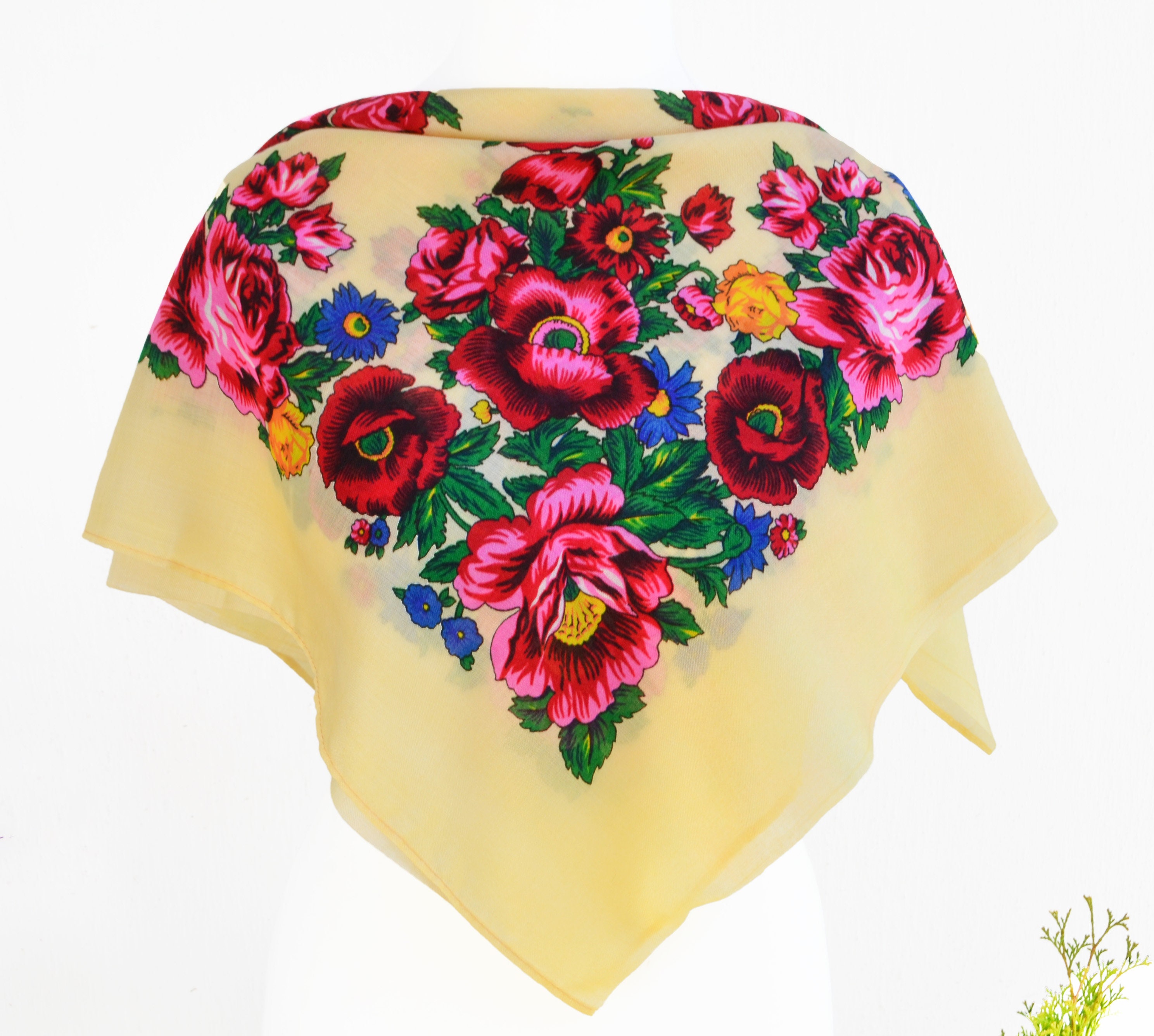 Ukranian scarves Babushka head scarf 2929 | Etsy