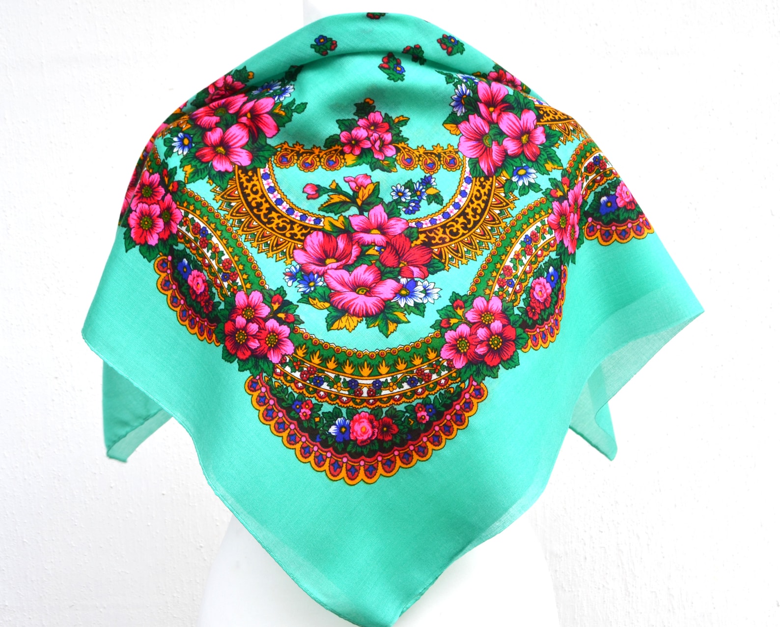 Ukrainian Floral Scarves Babushka Head Scarf Slavic Scarf - Etsy