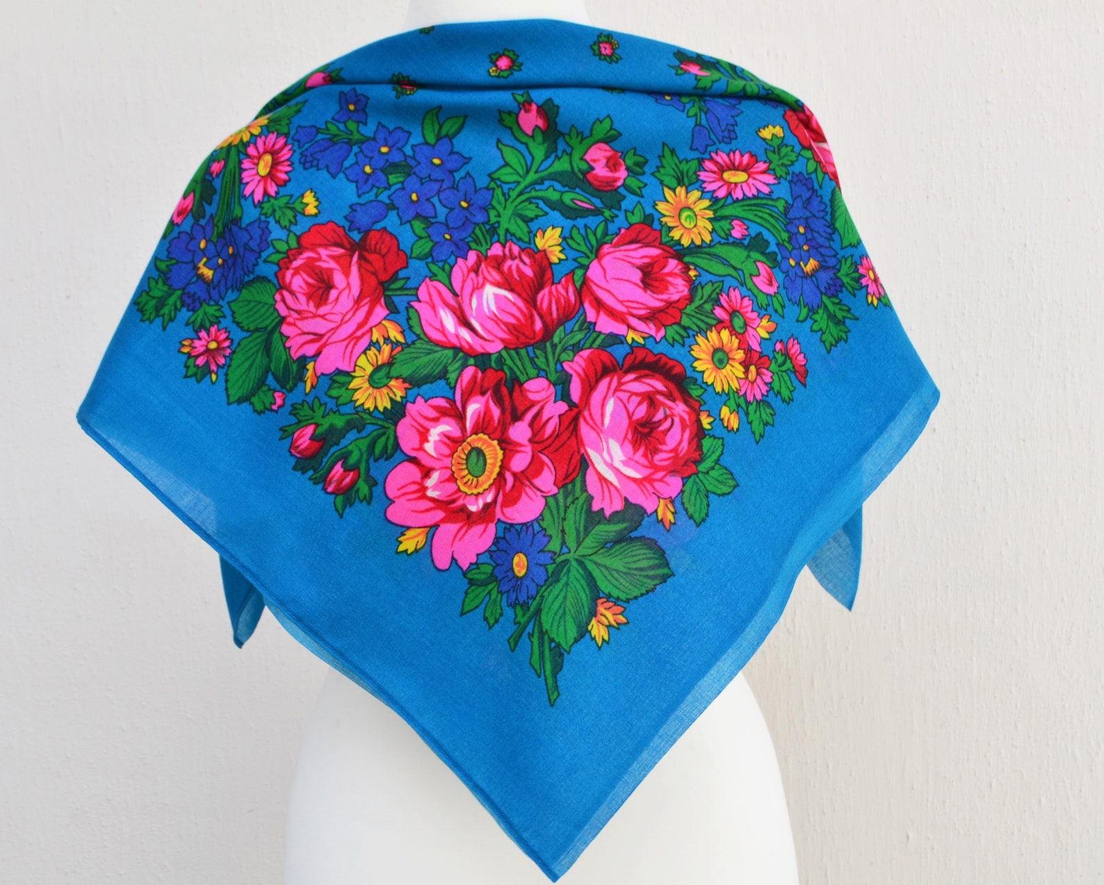 Ukranian Scarf Babushka Floral Scarves Head Scarf 2929 - Etsy