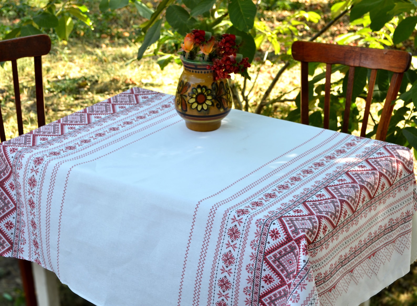 Linen Tablecloth Ukrainian Traditional Embroidery Print - Etsy