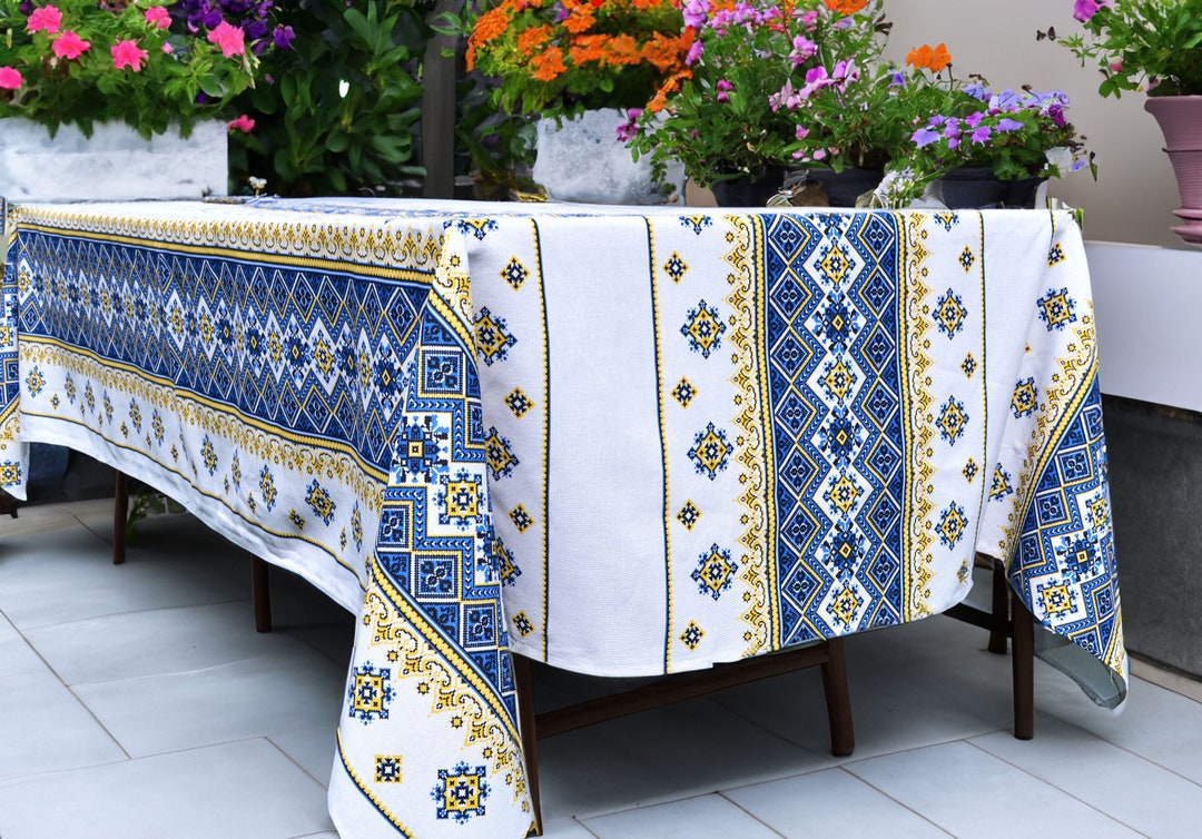 Ukrainian Tablecloth Christmas Linen Table Covering Made in Ukraine - Etsy