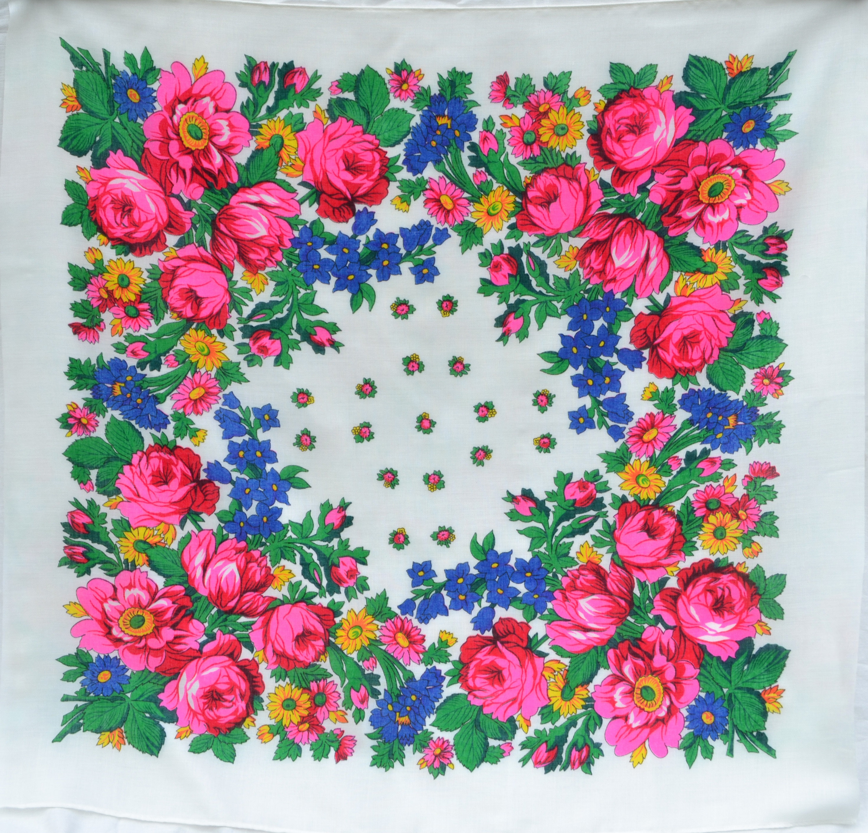 Ukrainian Head Scarf Floral Square Scarves Babushka Scarf - Etsy