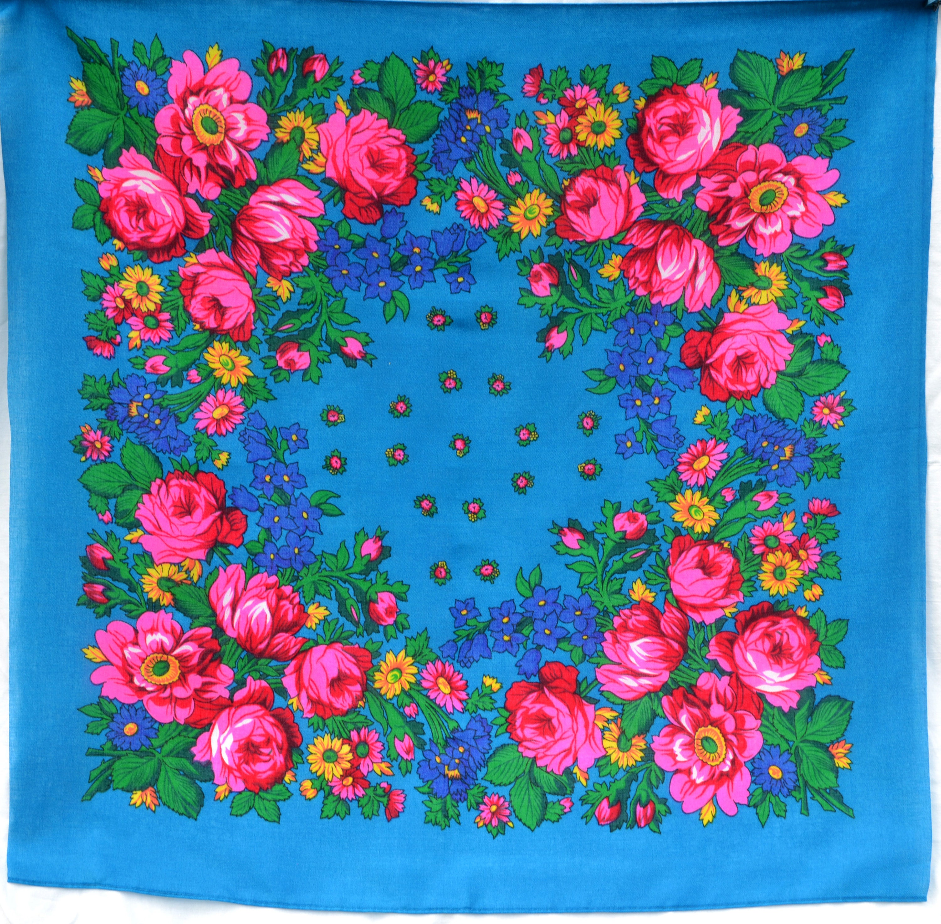 Ukrainian Head Scarf Floral Square Scarves Babushka Scarf - Etsy