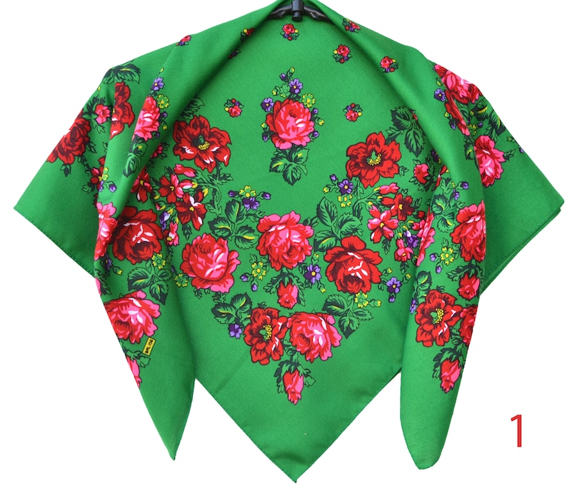 Blue Floral Scarves 29"-29 Ukrainia Bandana Romanian Head Scarf - Etsy