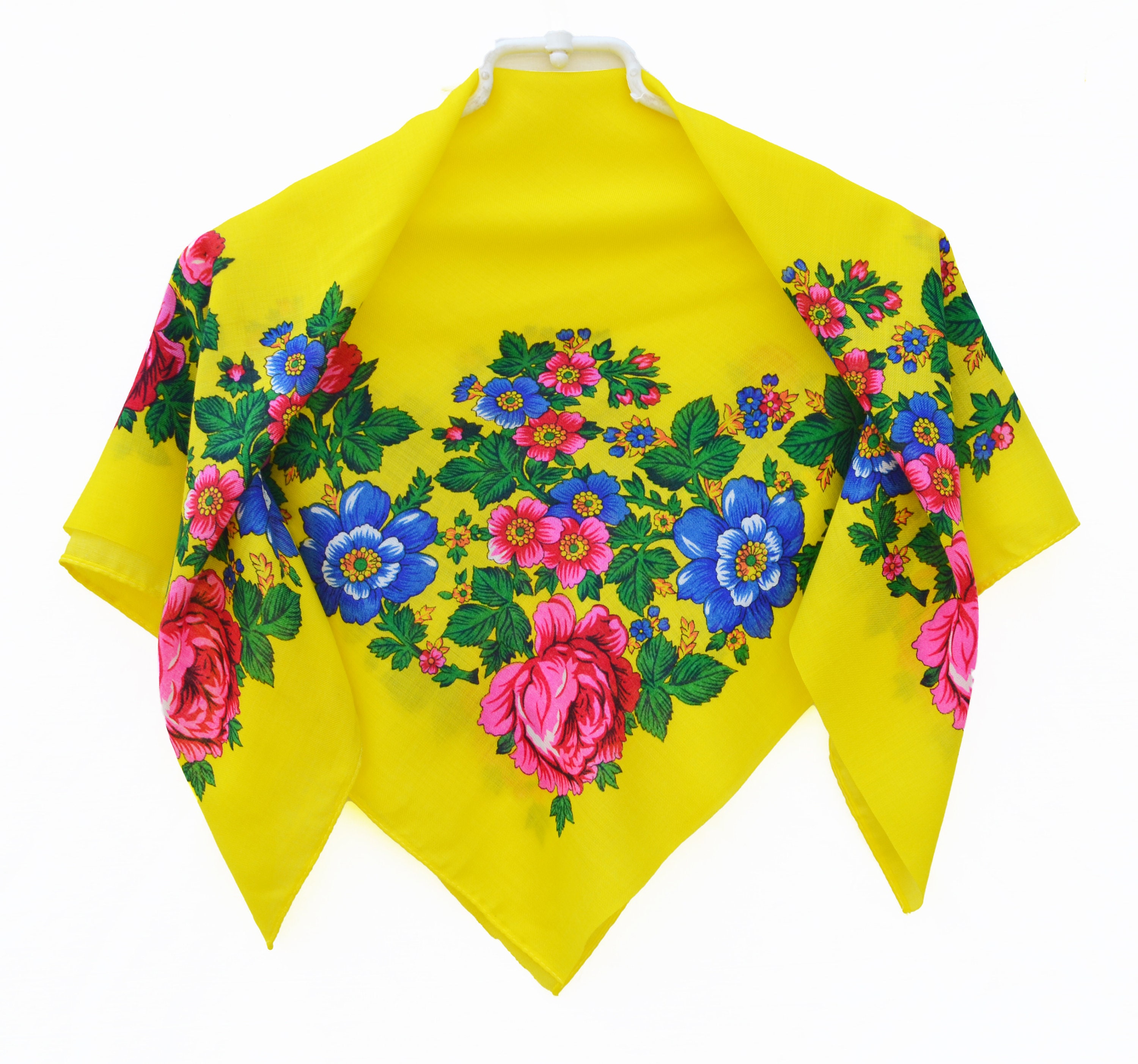 Ukrainian Babushka Scarf Hustka Head Scarf Floral Scarves | Etsy UK