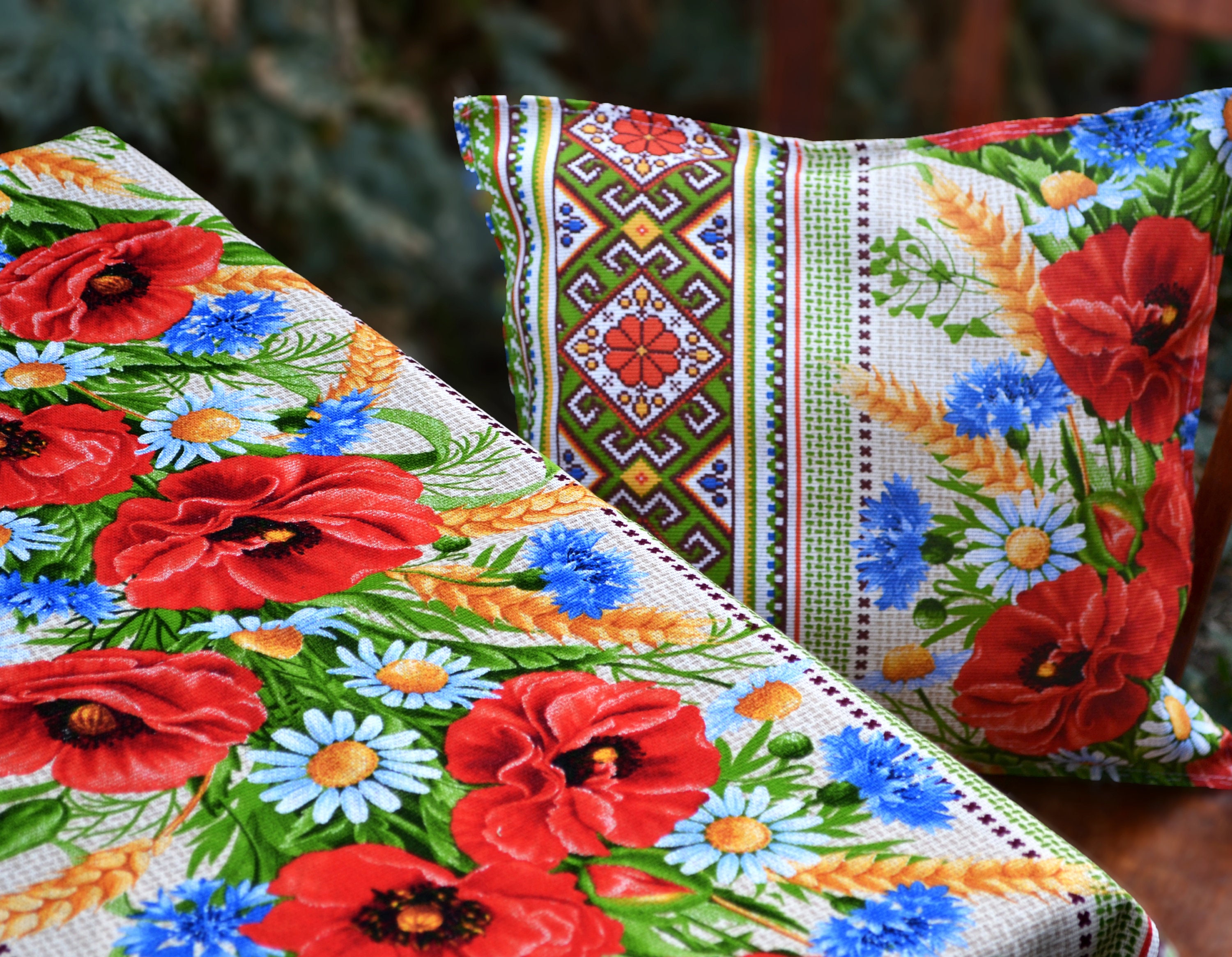 Poppies Linen Tablecloth Ukrainian Folk Tablecloth - Etsy