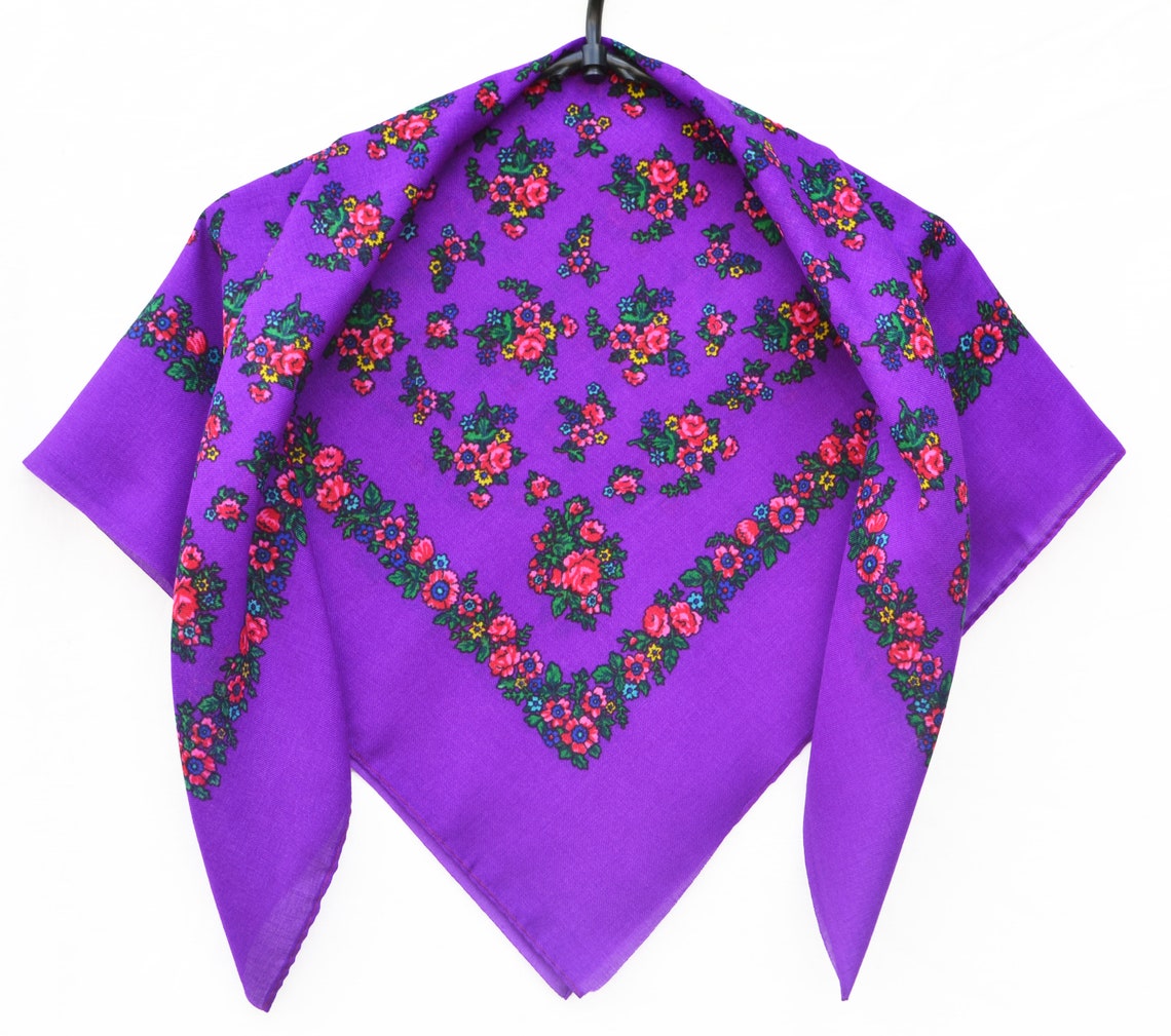 Ukrainian scarves Floral babushka scarf Ukrainian gifts | Etsy