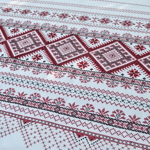 Linen Tablecloth Ukrainian Traditional Embroidery Print Farmhouse Decor ...