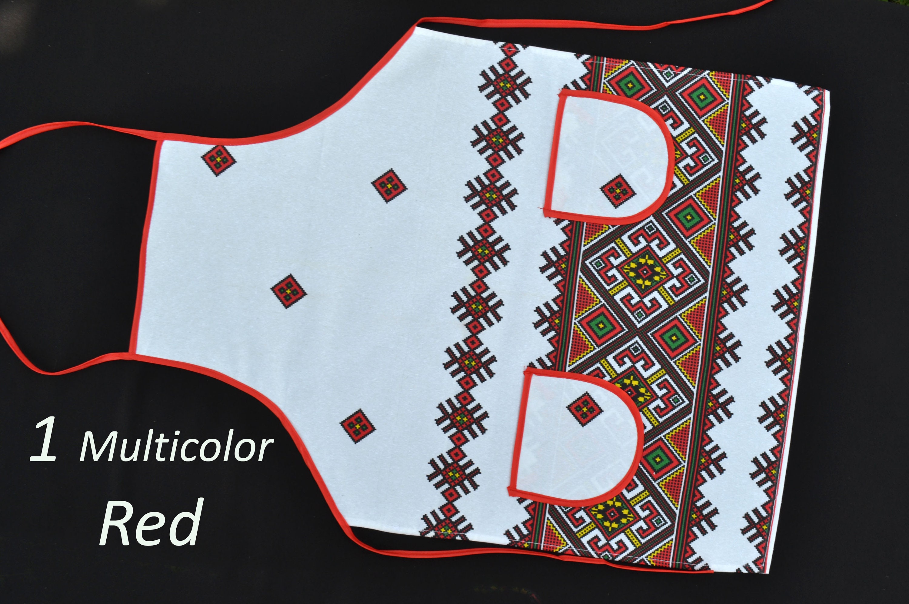 Linen Apron: Ukrainian Print, Embroidered Kitchen Gift - Etsy