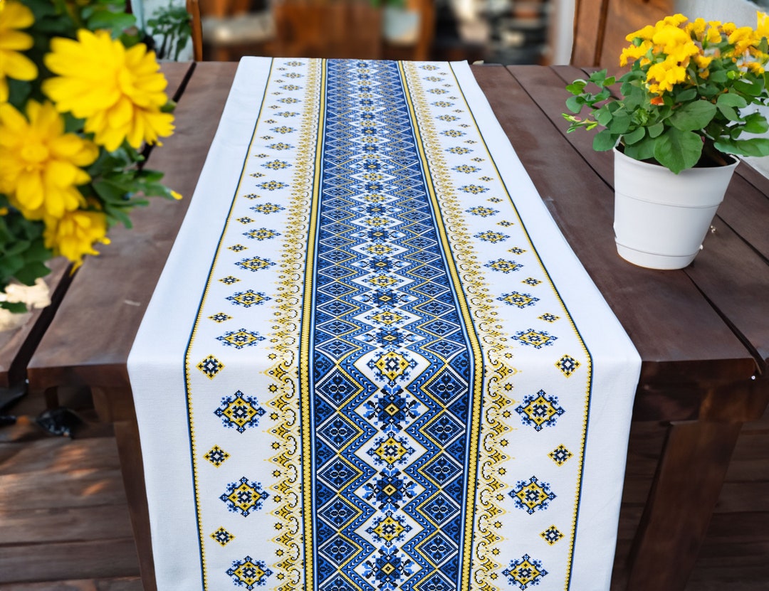 Ukrainian Table Runner Handmade Embroidery Print Slavic Table Cloth - Etsy