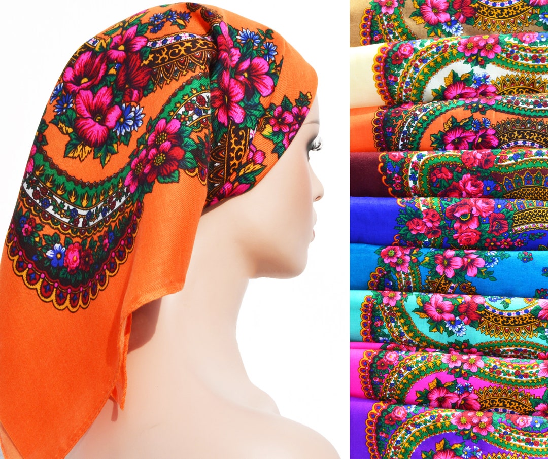 Babushka Floral Scarves Ukranian Scarf Bandana - Etsy