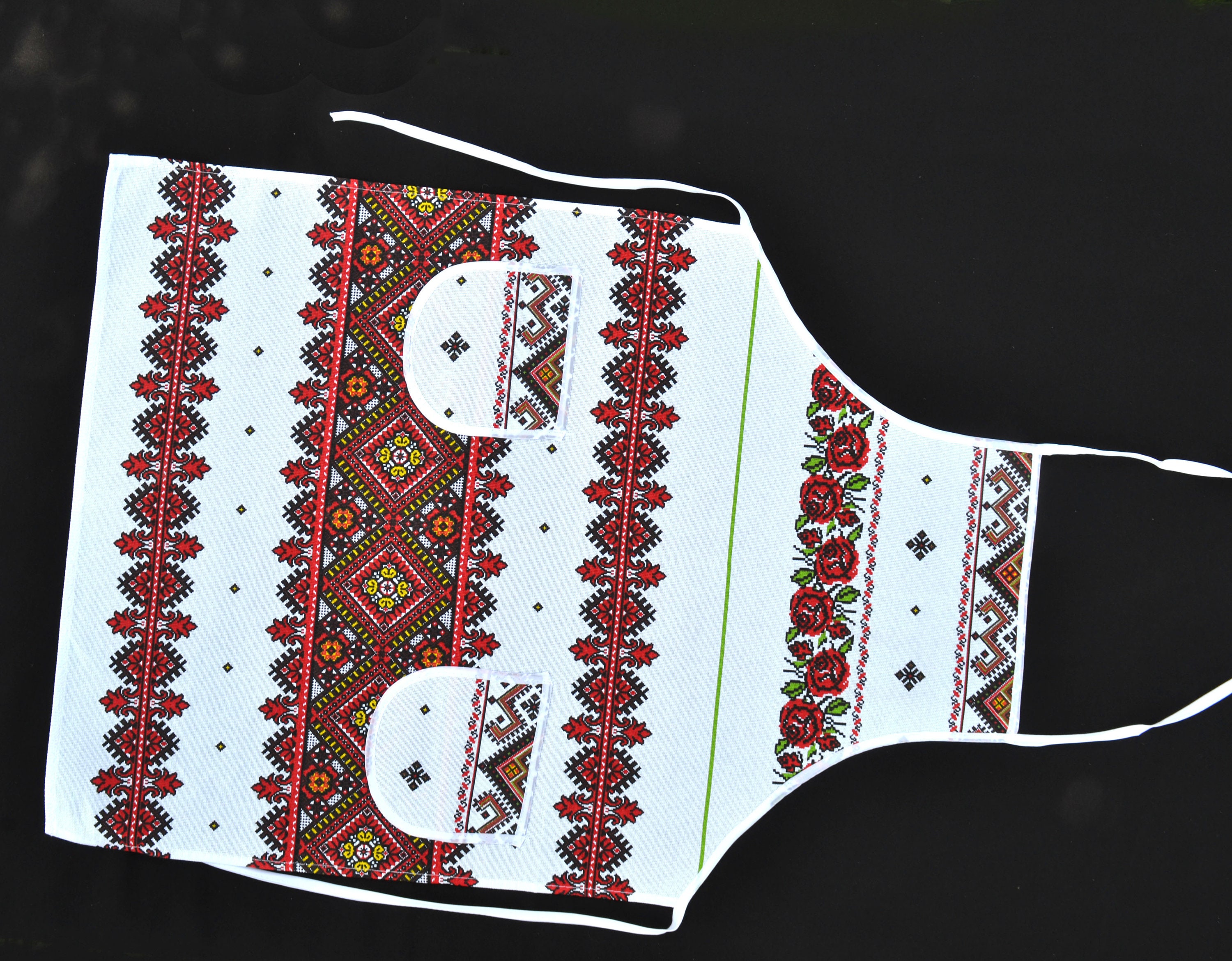 Linen Apron: Ukrainian Print, Embroidered Kitchen Gift - Etsy
