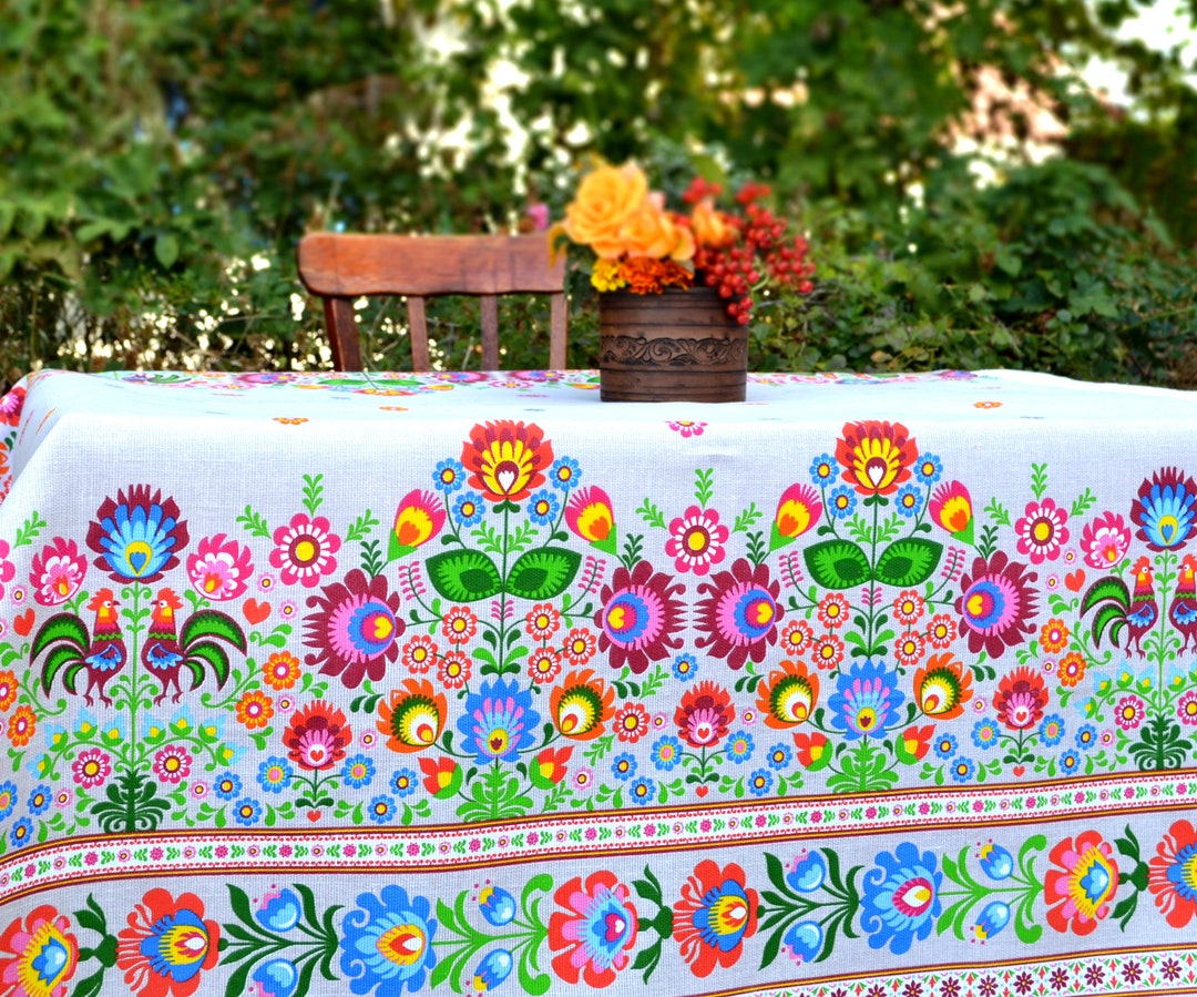 Ukrainian Tablecloth Petrykivka Linen Tablecloth Size: 150 Cm X 220 Cm ...